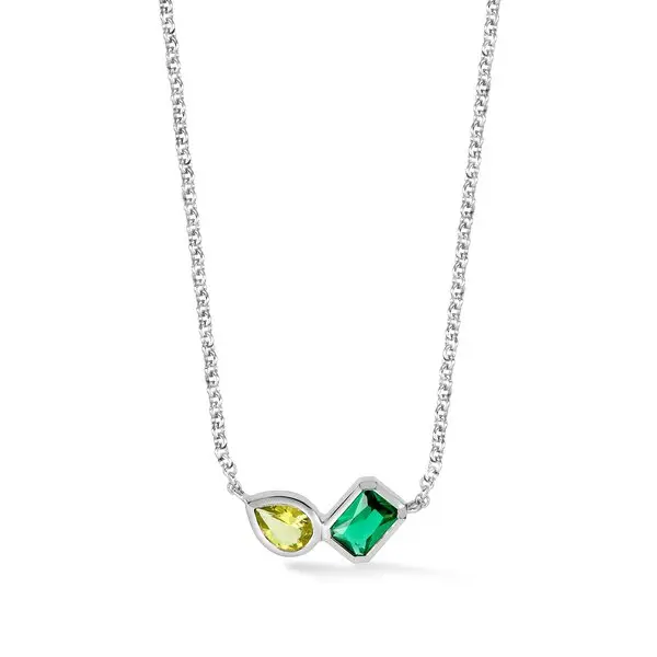 DOWER & HALL Green Garnet And Peridot Necklace - Silver