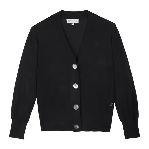 BEL CASHMERE Silk And Cashmere Cardigan - Black
