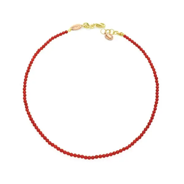 UNALOE Mediterranean Red Coral Necklace - Gold/red
