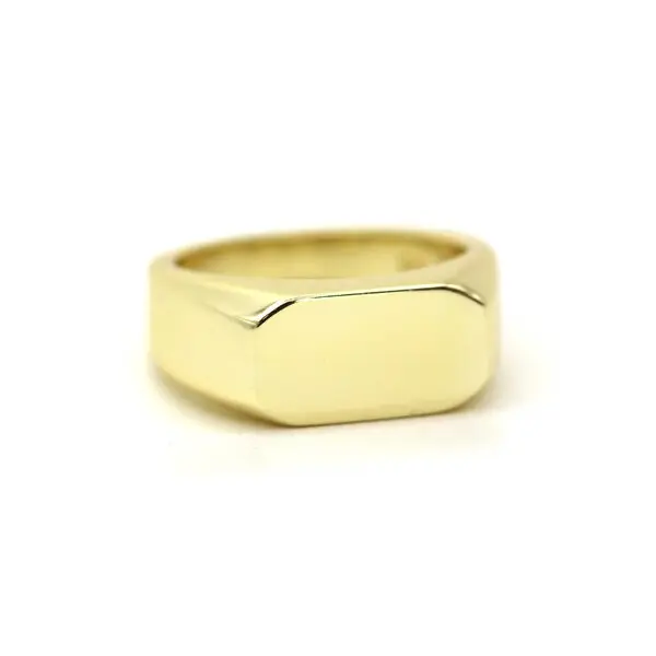 VICSTONENYC FINE JEWELRY Signet Ring In Yellow Vermeil Sterling Silver - Gold