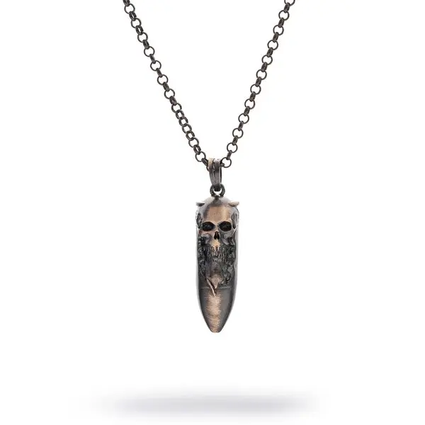 EBRU JEWELRY Skull Fang Sterling Necklace - Silver