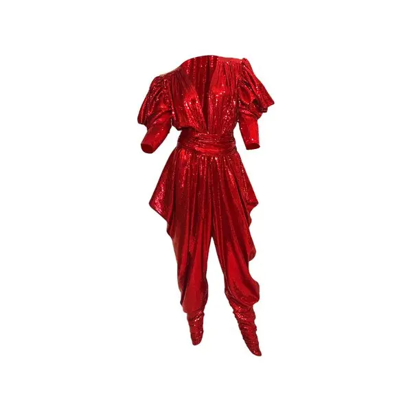 JULIA CLANCEY Gloria Sequin Jumpsuit Set - Red
