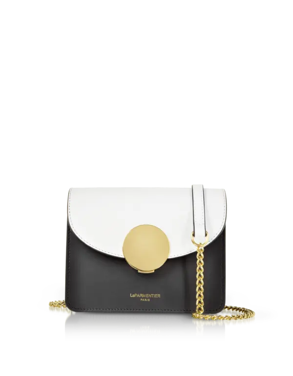LE PARMENTIER Ondina Mini Color Block Shoulder Bag - Black/white