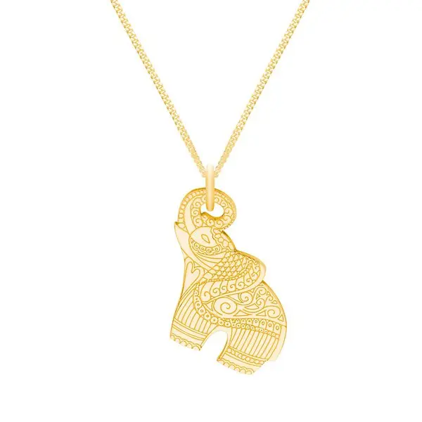 CARTERGORE Elephant Pendant Necklace - Gold