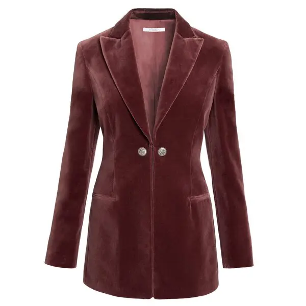 Santorelli Milli Long Velvet Jacket - Brown