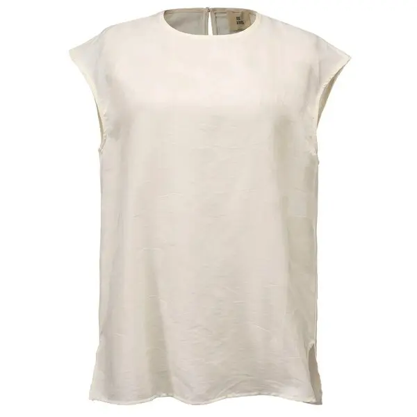 SMART AND JOY Cupro Round Neck Sleeveless Top
