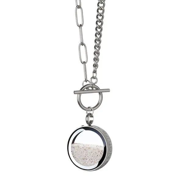 MY LITTLE NATURE Stainless Steel Sand Pendant Necklace - Silver