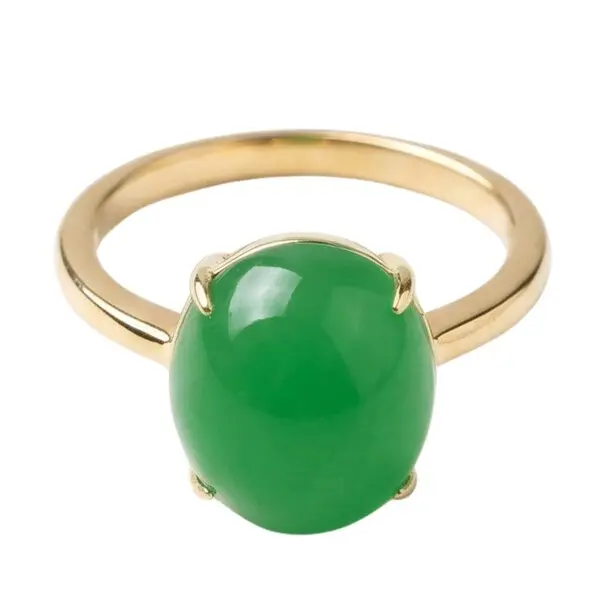SEREE Dew Jade Stone Ring - Green