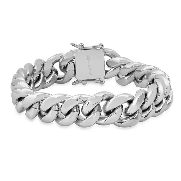 STEELTIME Stainless Steel Miami Cuban Bracelet - Silver