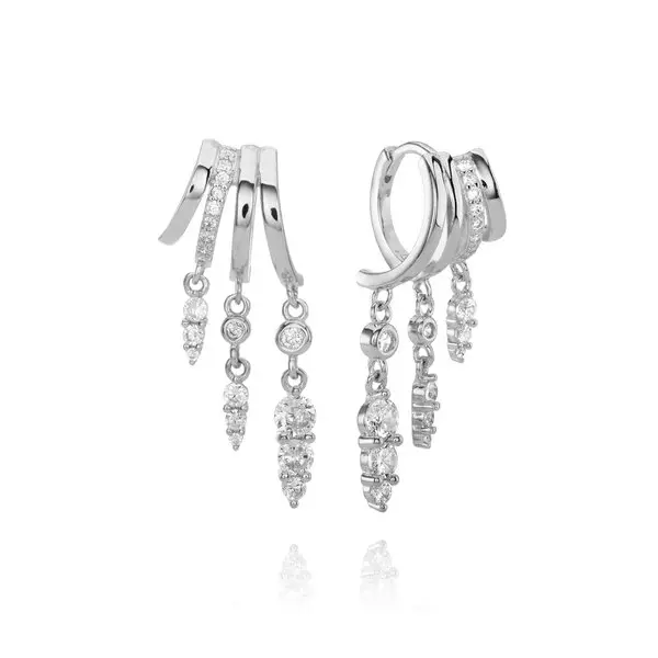 AARIA LONDON Cleo Hoop Earrings - Silver