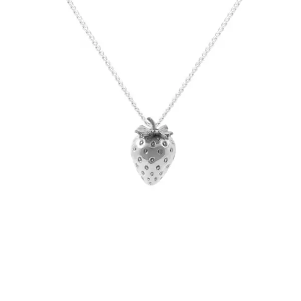 LEE RENEE Strawberry Pendant Necklace - Silver