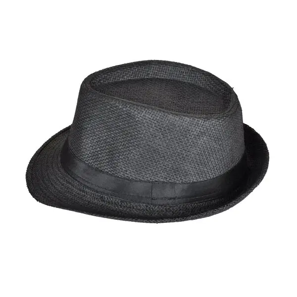 DAVID WEJ Trilby Straw Hat - Black