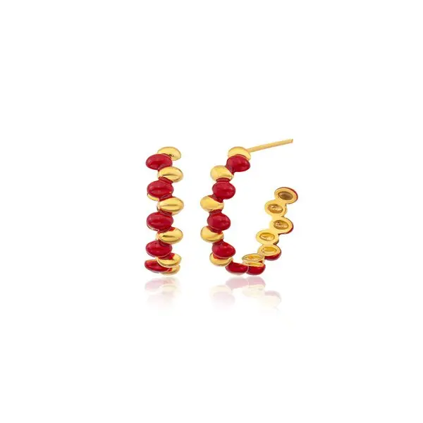 MILOU JEWELRY Grace Hoop Earrings - Red