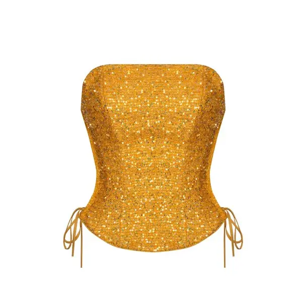 ELSAVA Sequin Corset - Gold