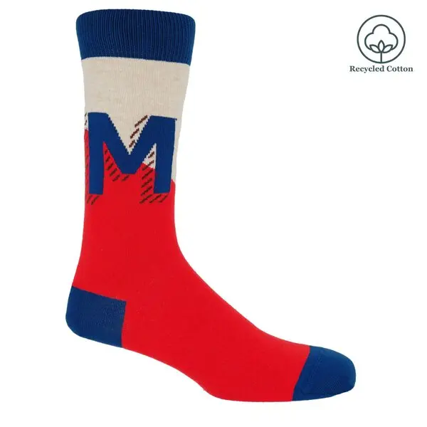 PEPER HAROW - MADE IN ENGLAND Alphabet M Socks - Red