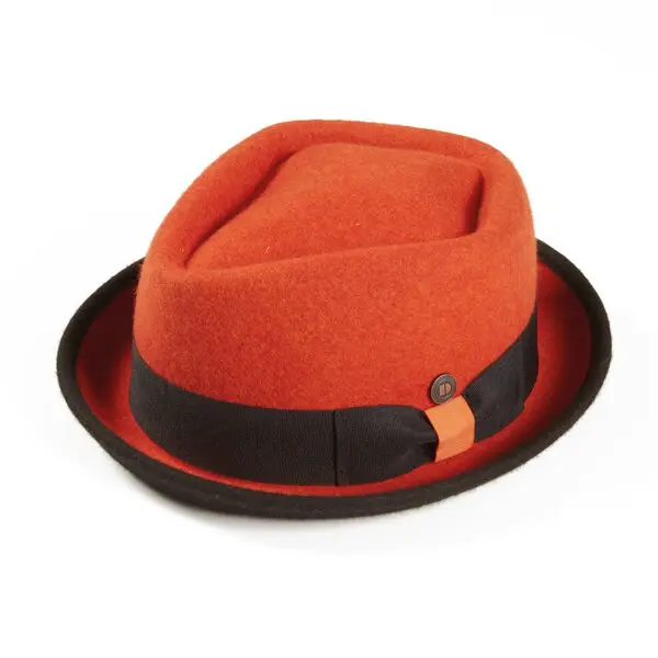 DASMARCA HATS Jackson Wool Felt Porkpie Hat - Orange