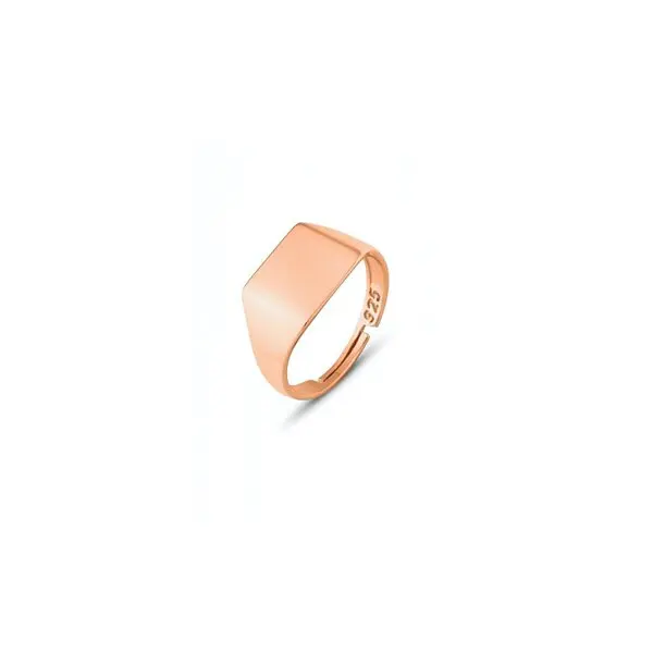 SPERO LONDON Signature Rectangular Signet Ring - Rose Gold