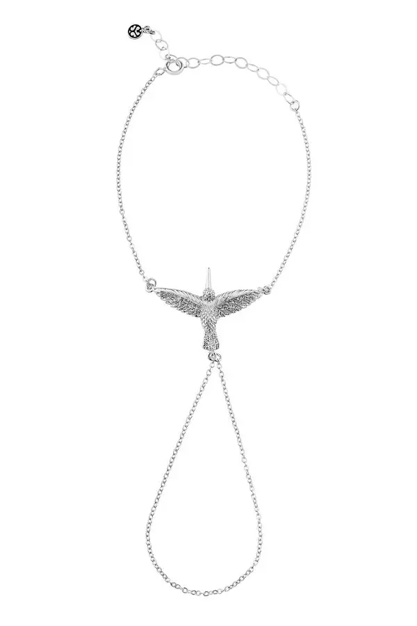 SOPHIE SIMONE DESIGNS Hummingbird Hand Bracelet - Silver