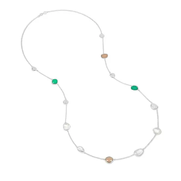 DOWER & HALL Sterling Gemstone Chain Necklace - Silver