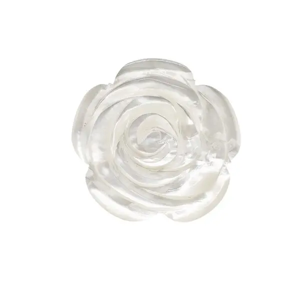 FARRA Camellia Flower Shell Brooch - White