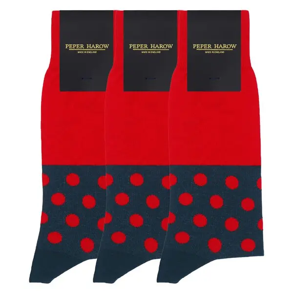 PEPER HAROW - MADE IN ENGLAND Mayfair Scarlet Socks Bundle - Red
