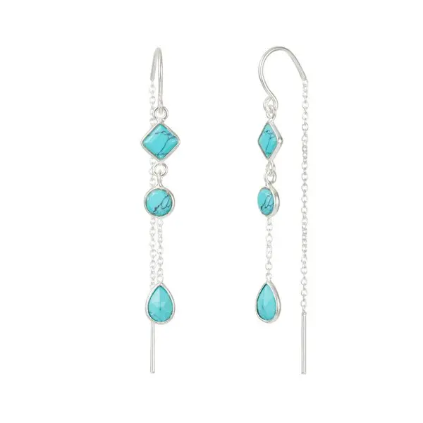 CHARLOTTE'S WEB JEWELLERY Sterling Silver Turquoise Drop Earrings - Blue