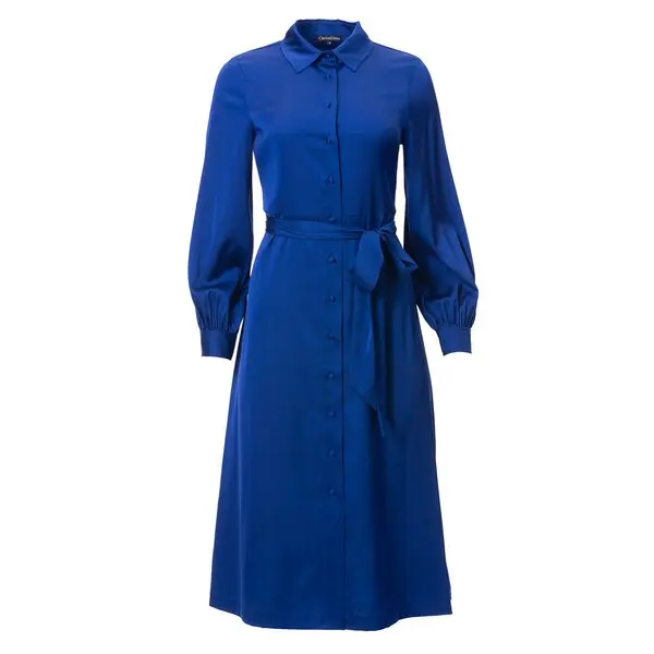 CARLOSLINES Button-down Long Sleeve Shirt Dress