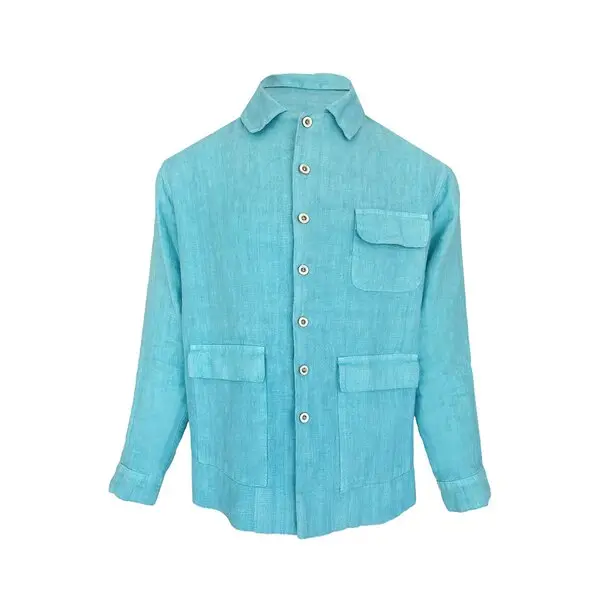 Haris Cotton Linen Trucker Jacket With Pockets