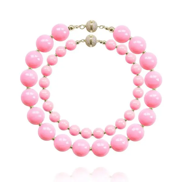 SAULE LABEL Siena Duo Necklaces Set - Pink
