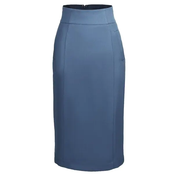 SMART AND JOY Pencil Tailor Skirt - Blue