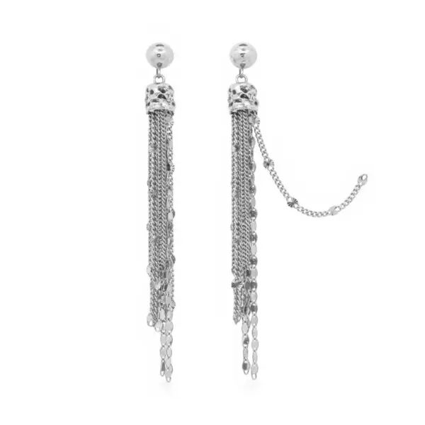 UNALOE Sterling Marrakech Fringe Drop Earrings - Silver