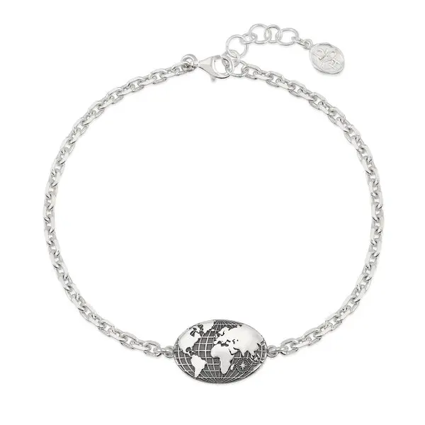DOWER & HALL One World Talisman Sterling Chain Bracelet - Silver