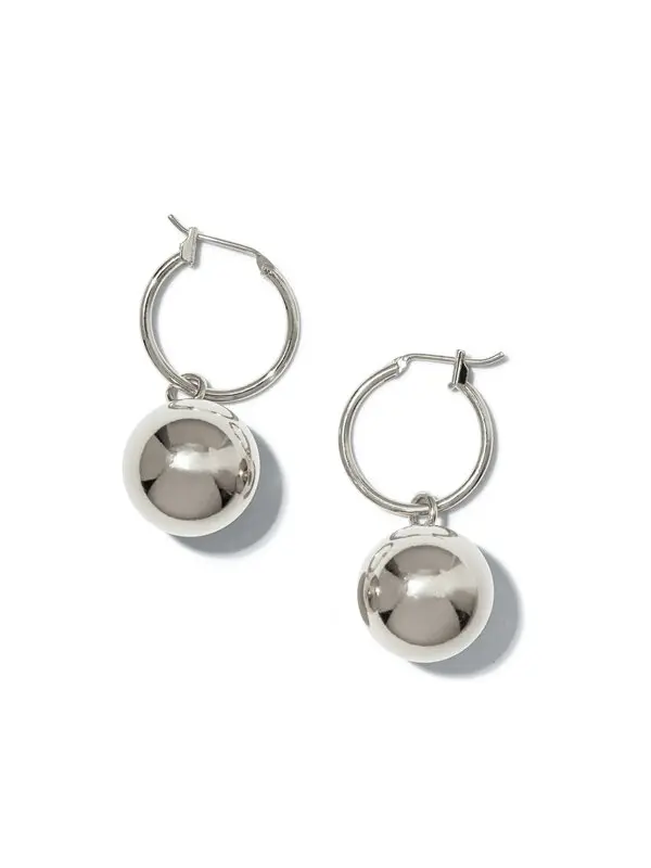 JAREDJAMIN Orbita Ball Charm Click-top Hoop Earrings - Silver