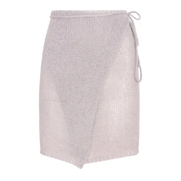LONDON ATELIER BYPRODUCT Wrap Knitted Apron Skirt - Grey