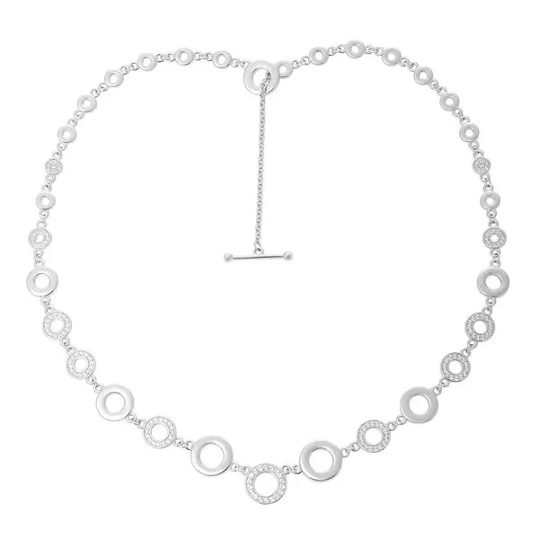 LUCY QUARTERMAINE Art Deco Halo Necklace - Silver
