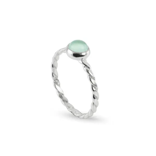 THE JEWELLERY STORE LONDON Sterling Silver Aqua Chalcedony Ring - Silver/blue
