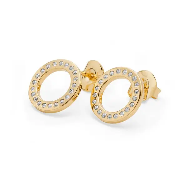 LUCY QUARTERMAINE Art Deco Halo Stud Earrings - Gold