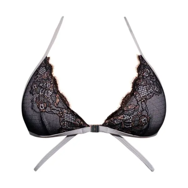 IVY SWIMWEAR Lana Lace Triangle Bikini Top - Black