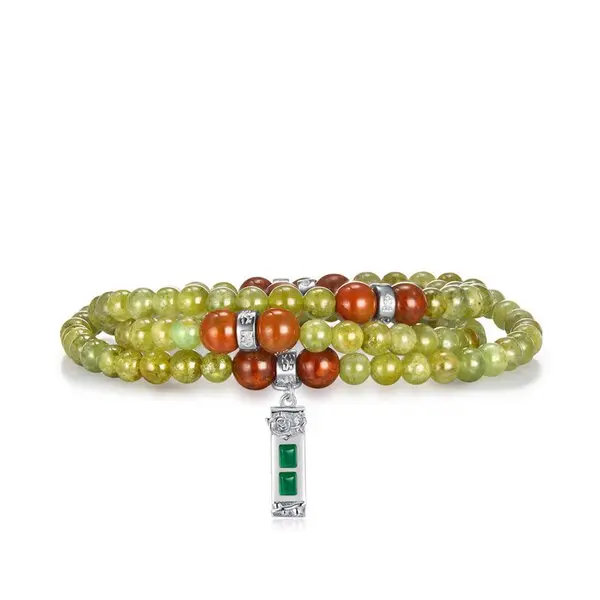 AUROZIA Five Elements Beaded Bracelet & Necklace - Silver