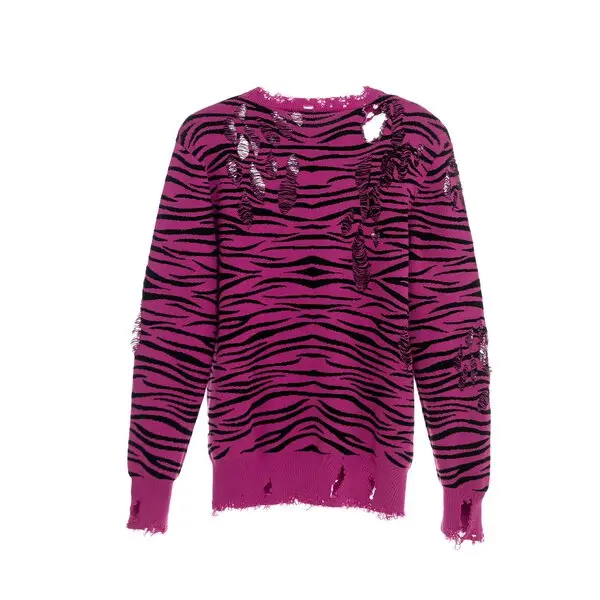 COME ON Animal Print Knitted Sweater