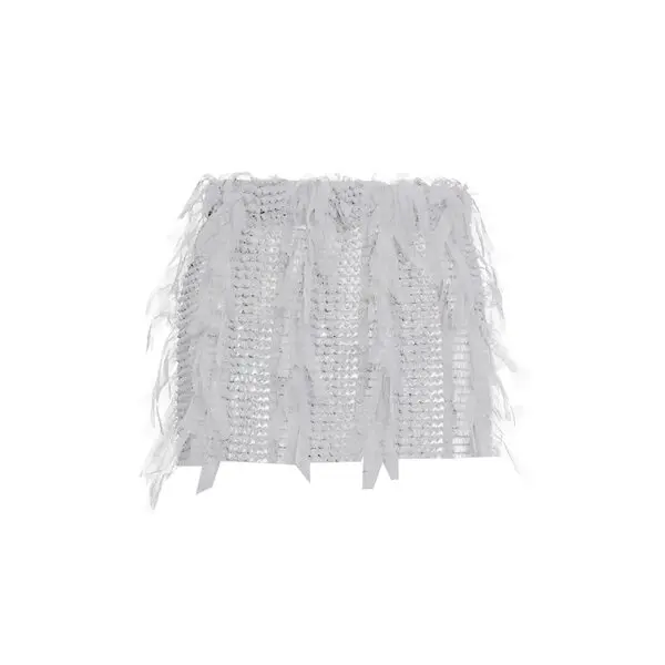 SARAH REGENSBURGER Fringe Mini Skirt - White