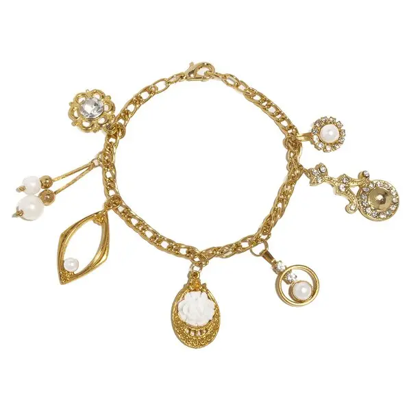 CARAMEL VINTAGE JEWELLERY Vintage Lilibeth Charm Bracelet - Gold