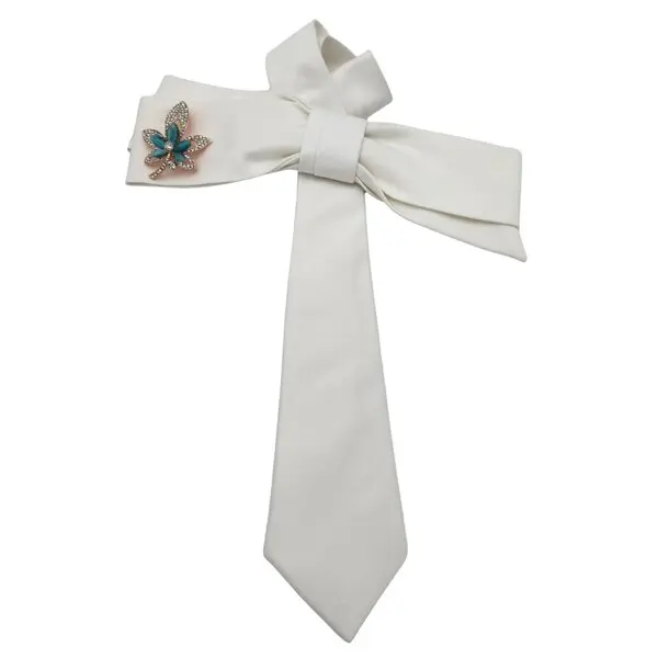NANDANIE Bow Tie With Crystal Brooch - Green