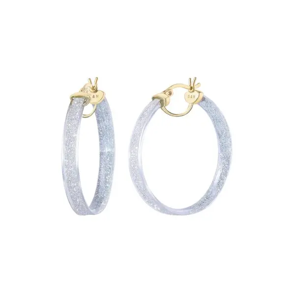 GOLD & HONEY Glitter Hoop Earrings - Silver