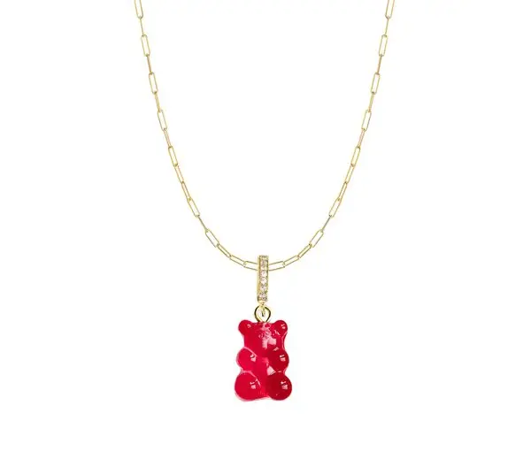 ADRIANA PAPPAS DESIGNS Chain Gummy Pendant Necklace - Red