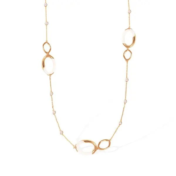 RETRO CHIC Time Ripples Necklace - White/gold