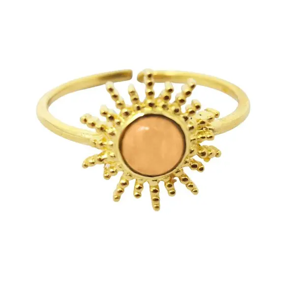 HARFI Citrine Sun Gold-plated Ring - Gold/yellow