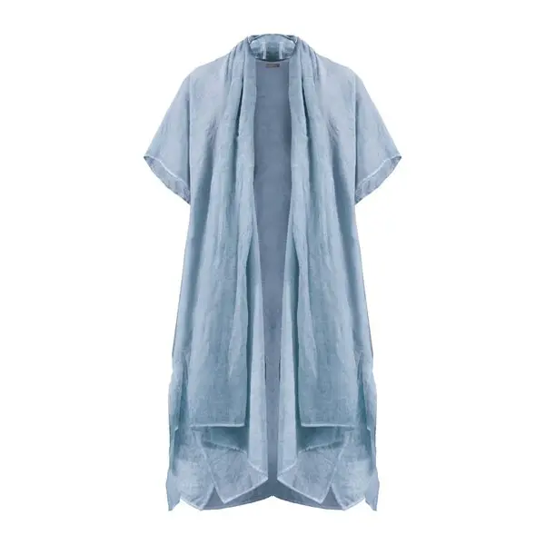 ZHENABIA Shawl Kimono Baby Hooded Kimono - Blue
