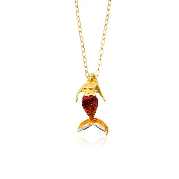 MILOU JEWELRY Mermaid Pendant Necklace - Orange