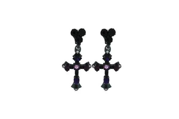 VICKISARGE Cross Dangle Earrings - Purple